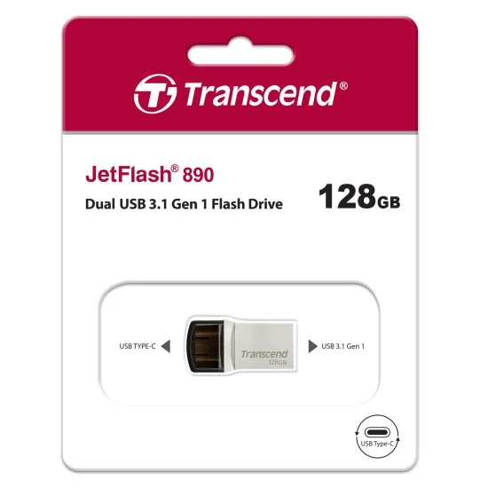 Transcend 12GB JetFlash 890 USB 3.0 Gen 1 OTG Pen Drive Silver