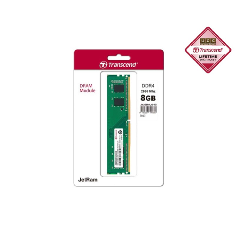 Transcend 8GB JetRAM DDR4 2666MHZ U-DIMM 1RX8 1GX8 Desktop RAM
