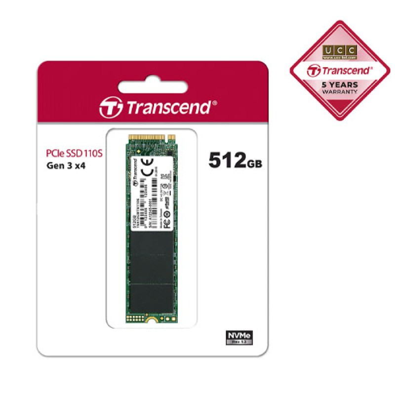 Transcend 512GB 110S NVMe M.2 2280 PCIe Gen3x4 Internal SSD